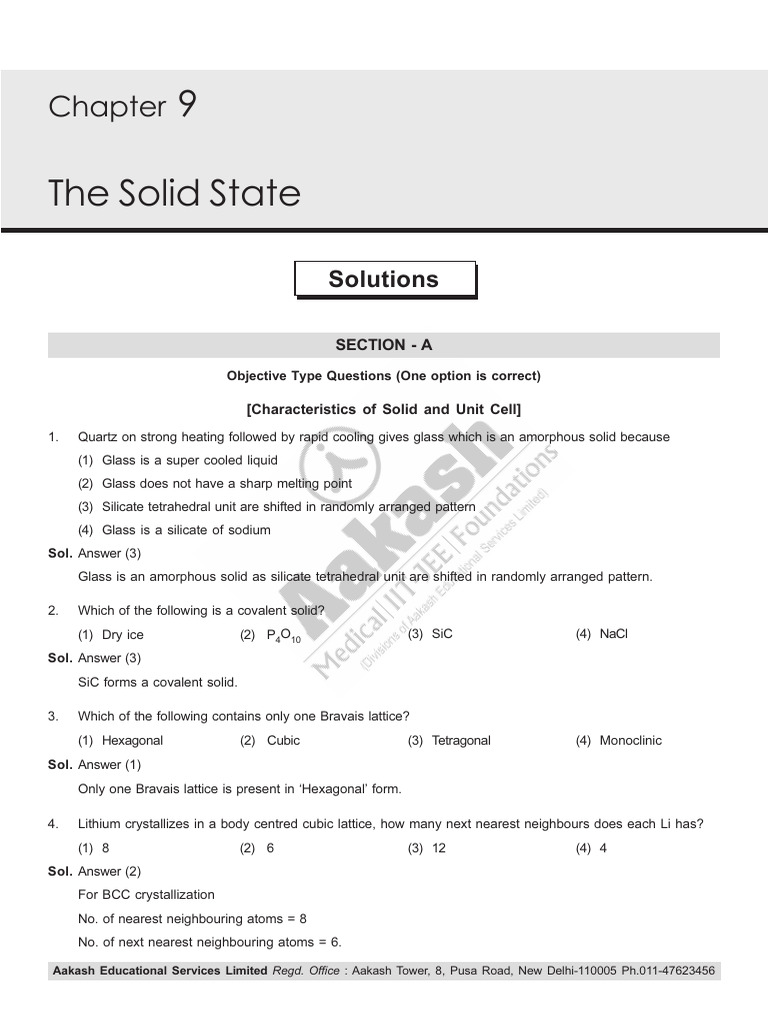 The Solid State | PDF | Crystal Structure | Ion