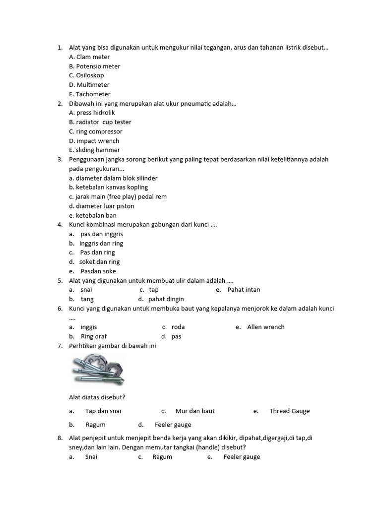 Soal Pas Pdto Iif Mahmud Sarip 23-24 | PDF | Teknologi & Rekayasa