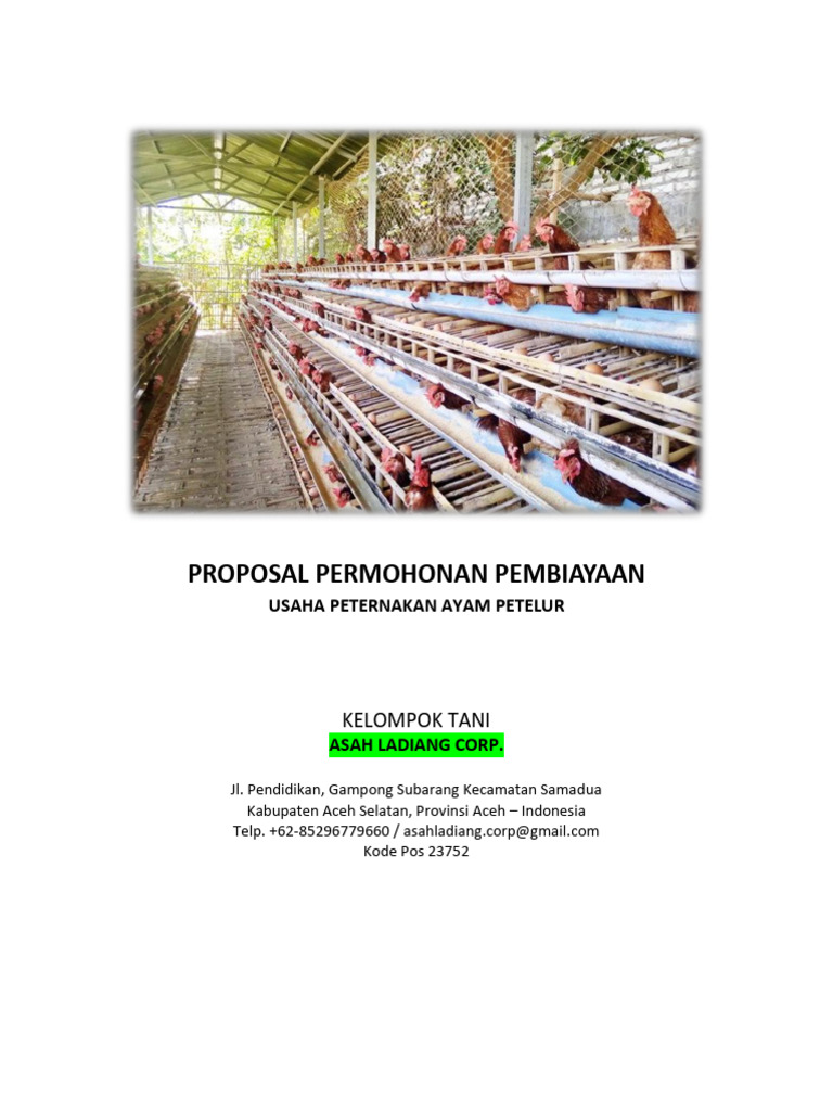 Proposal Petelur | PDF | Bisnis