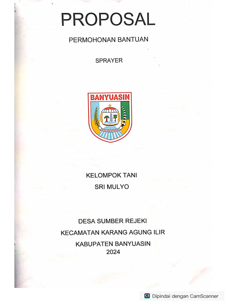 Proposal Sprayer Sri Mulyo Sumber Rejeki | PDF