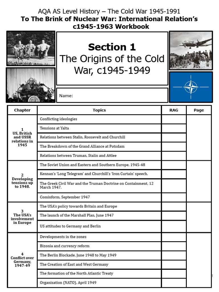 Part 1 The Origins of The Cold War 1945 1949 Workbook | PDF | Cold War ...