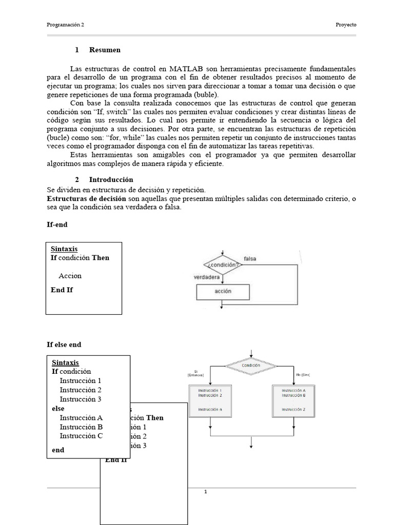 Inf Investigacion 1 - Estructuras de Control MATLAB-GRUPO 3-1 | PDF ...