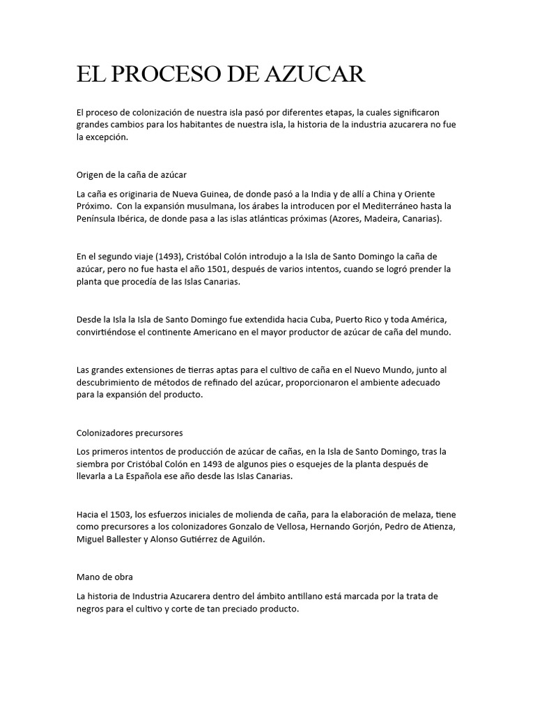 Nuevo Documento de Microsoft Word | PDF | Caña de azúcar | Azúcar