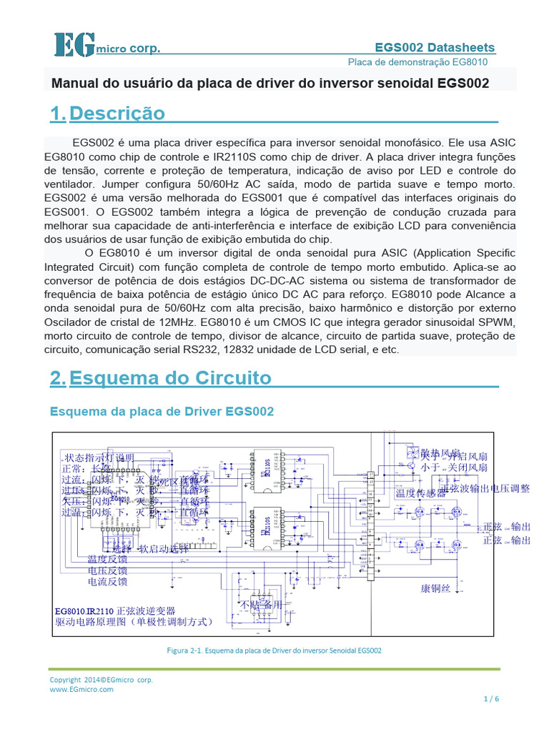 Datasheet EGS002 PORTUGUES | PDF | Rede elétrica | Onda senoidal