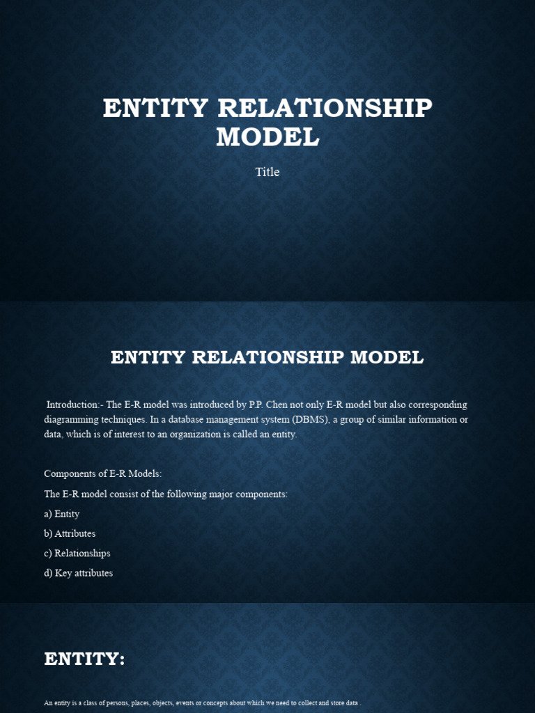 Entity Relational Model | Download Free PDF | Computing | Information Retrieval