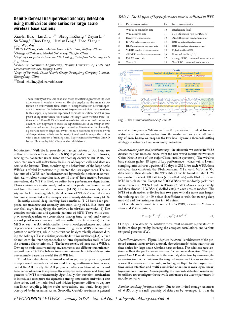 GenAD General Unsupervised Anomaly Detection Using | PDF | Time Series | Attention