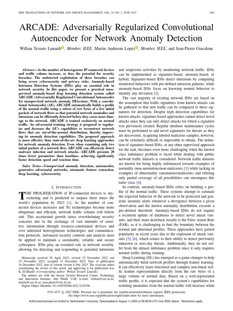 ARCADE_Adversarially_Regularized_Convolutional_Autoencoder_for_Network_Anomaly_Detection | PDF ...