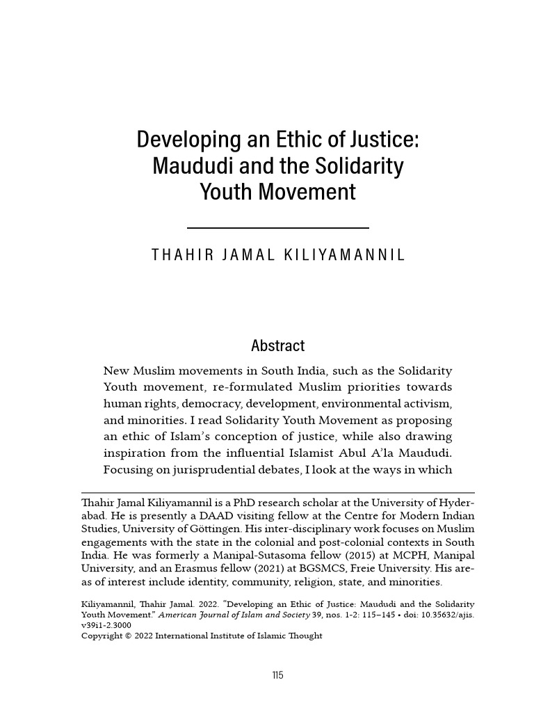 Developing An Ethic of Justice Maududi A | Download Free PDF | Sharia ...