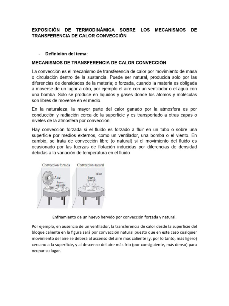 Exposicion de Termodinamica | PDF | Convección | Transferencia de calor
