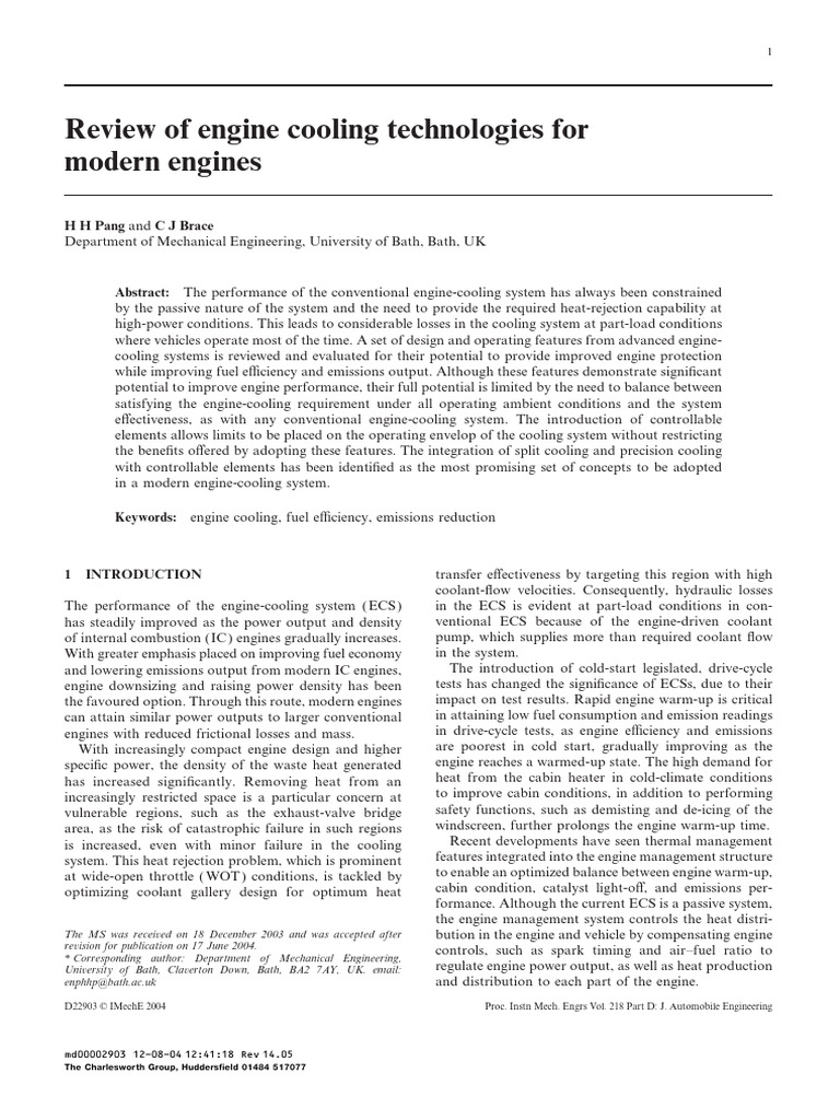 Cooling Tec For Modern Eng | PDF | Engines | Coolant