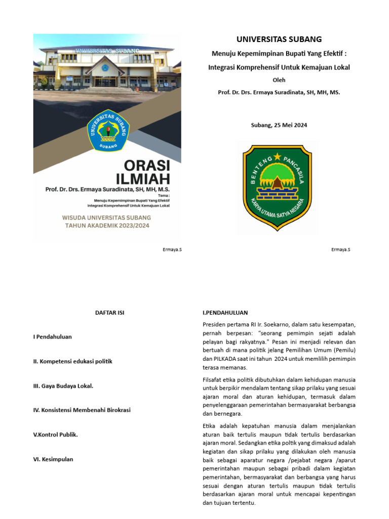 Orasi Ilmiah | PDF