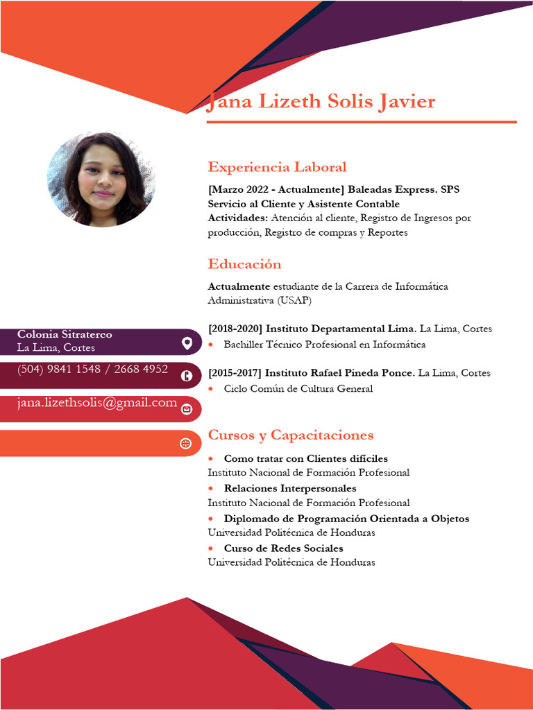 Curriculum, Jana Lizeth Solis Javier | PDF