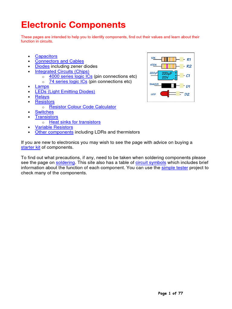 Electronic Components | PDF | Electrical Connector | Diode