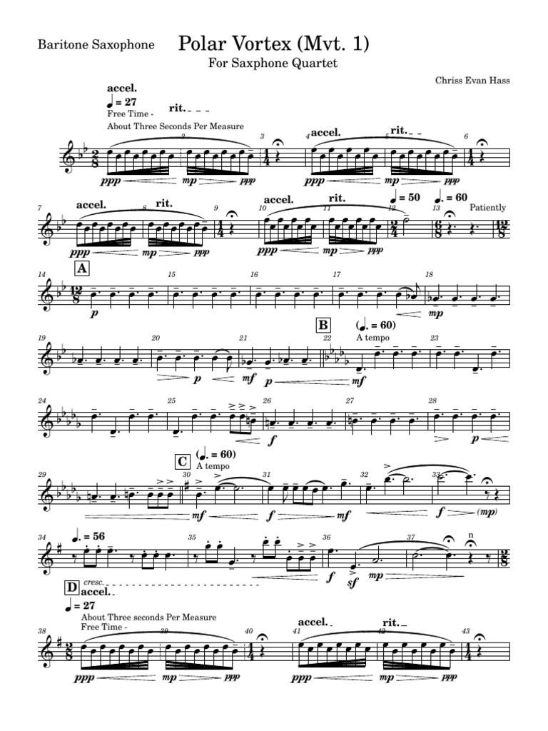 Polar Vortex for Saxophone Quartet | PDF | Music Technology ...