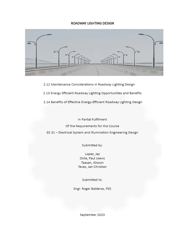 Group 7 Roadway Lighting Design | PDF | Lighting | Street Light