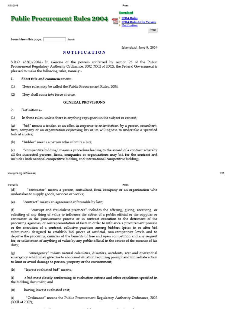 SPPRA Rules | Download Free PDF | Procurement | Treaty