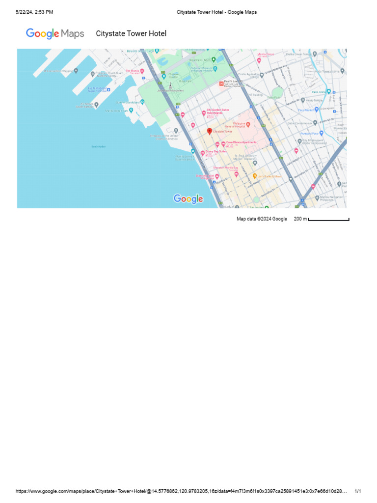 Citystate Tower Hotel - Google Maps | PDF | Art | Computers