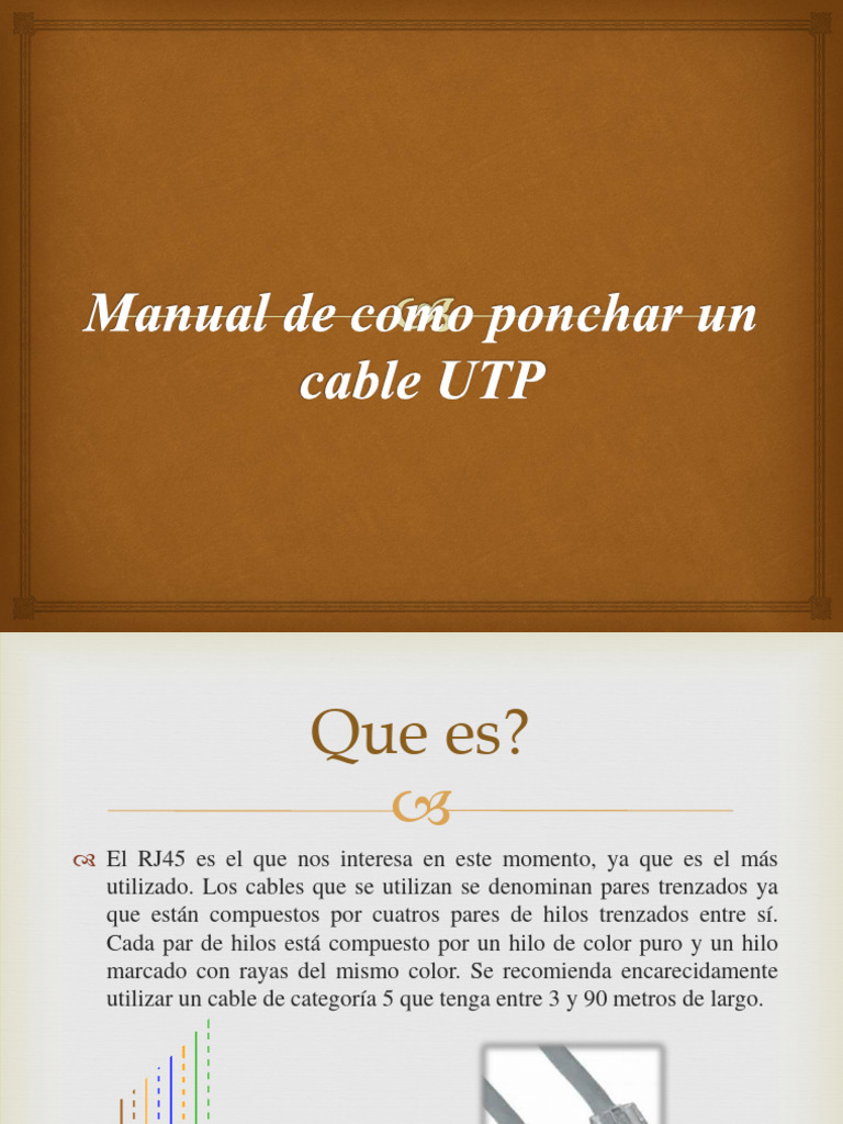 Guía para ponchar cable UTP | PDF | Conector eléctrico | Componentes ...