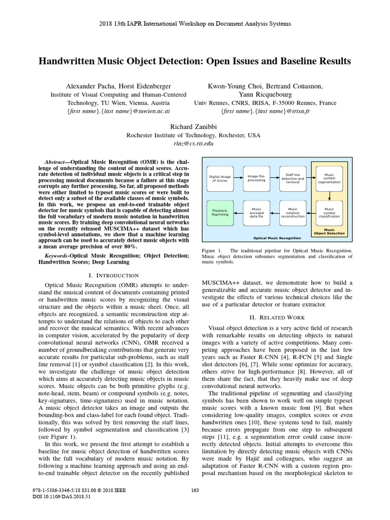 Handwritten Music Object Detection- Open Issues and Baseline Results | PDF | Artificial ...