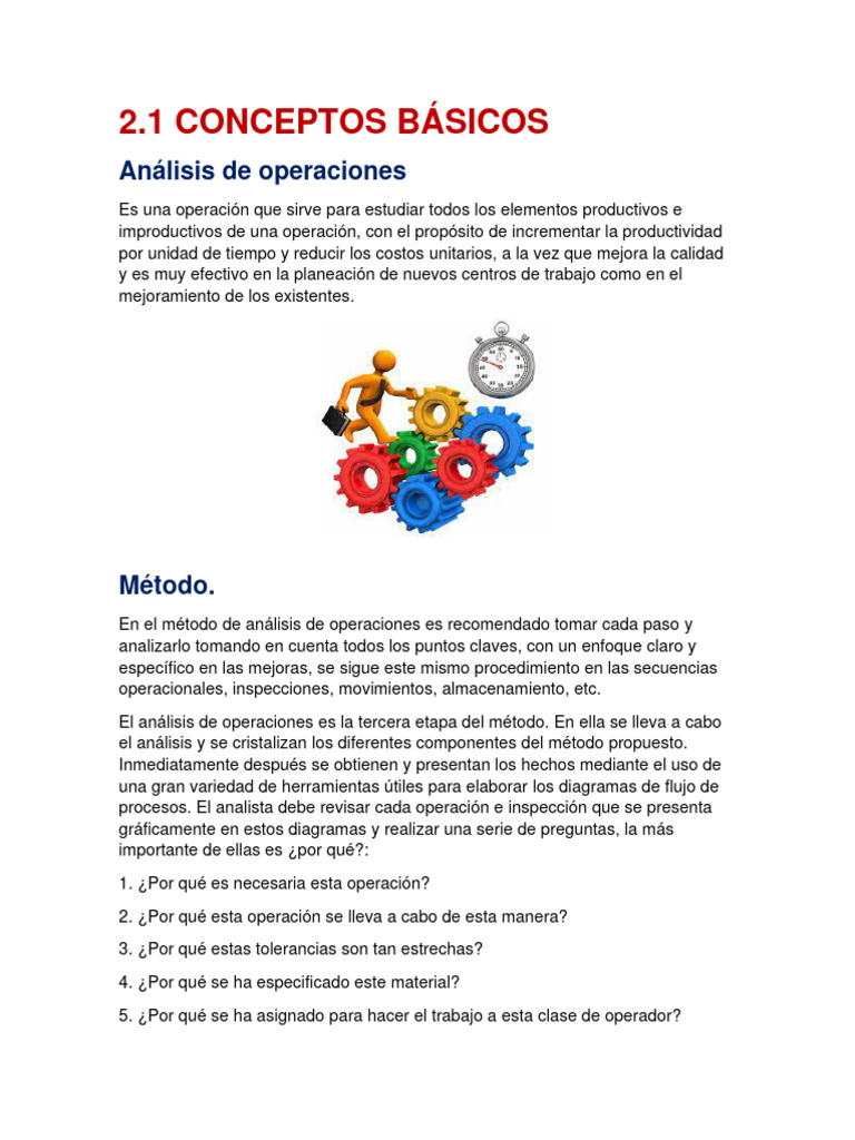 Análisis de Operaciones: Conceptos Clave | PDF | Planificación
