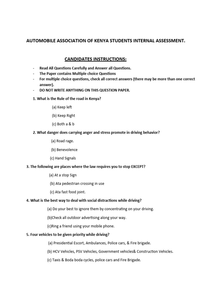 Students Internal Assesment Test | Download Free PDF | Traffic ...