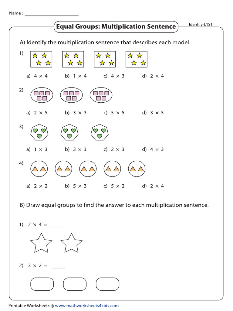 Equal Groups Level1 Identify 1 | PDF