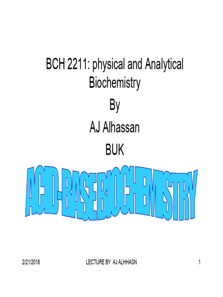 Acid-Base Biochemistry Overview | PDF | Acid | Acid Dissociation Constant