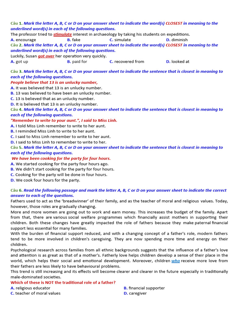 53. BẮC NINH (Bản Học Sinh) Azota | PDF | Father