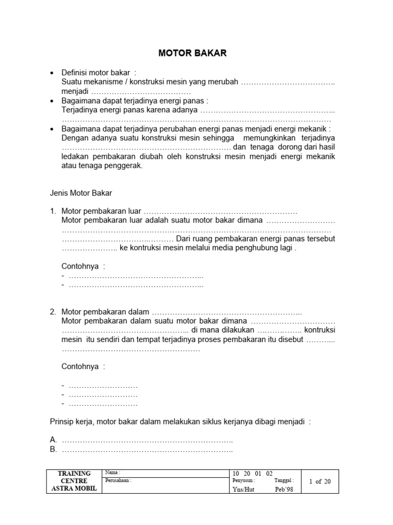 Definisi dan Prinsip Motor Bakar | PDF