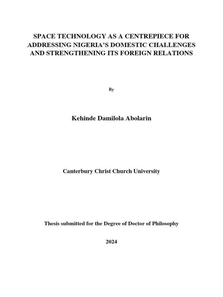 Kehinde Abolarin PHD FINAL | PDF | Nigeria | Policy