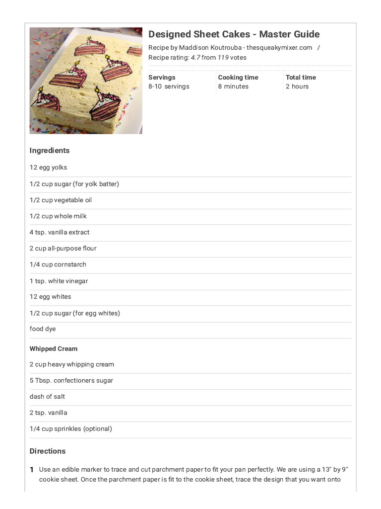 Designed Sheet Cake - Master Guide - The Squeaky Mixer | PDF | Cakes ...