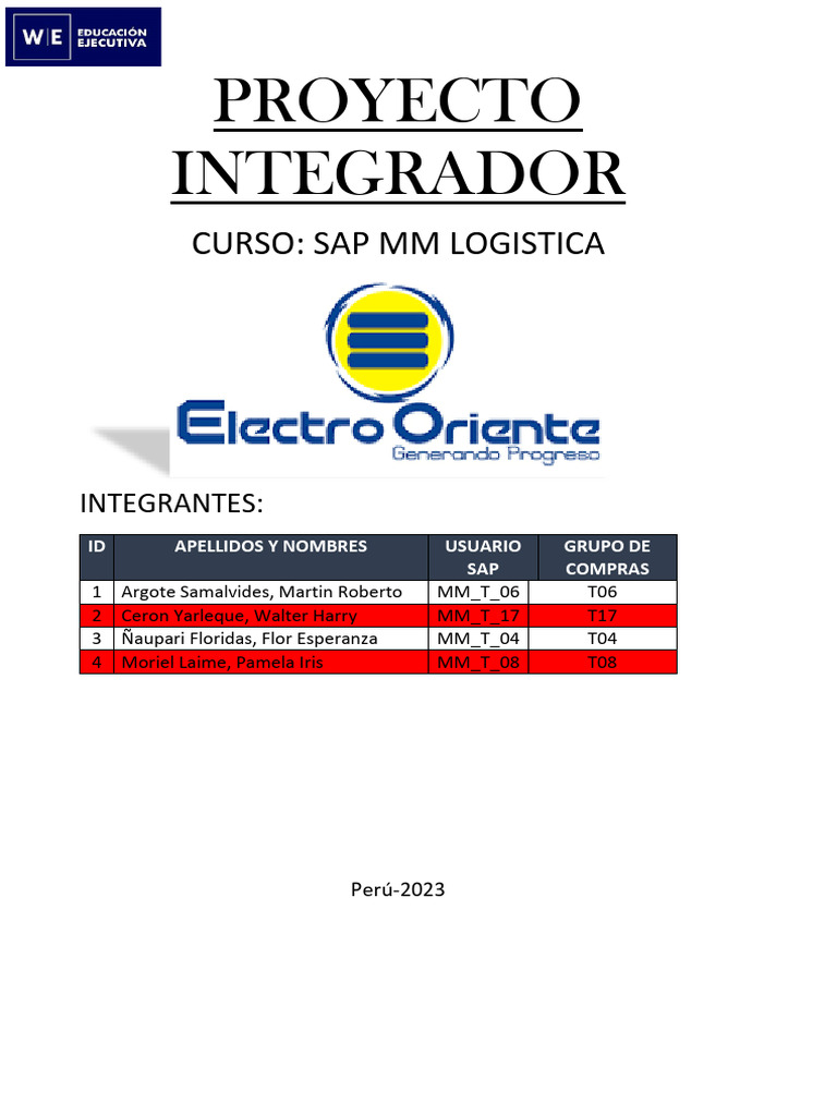 Proyecto SAP MM en Electro Oriente | PDF | Business | Obtención