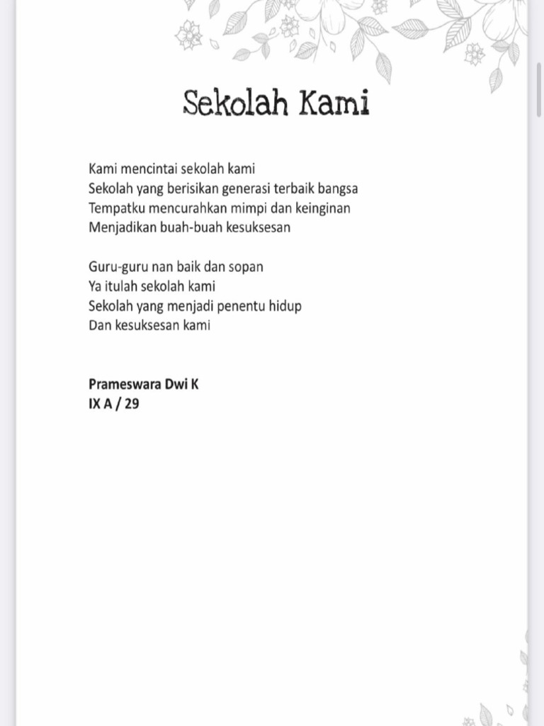 Puisi Sekolah Kami Pdf