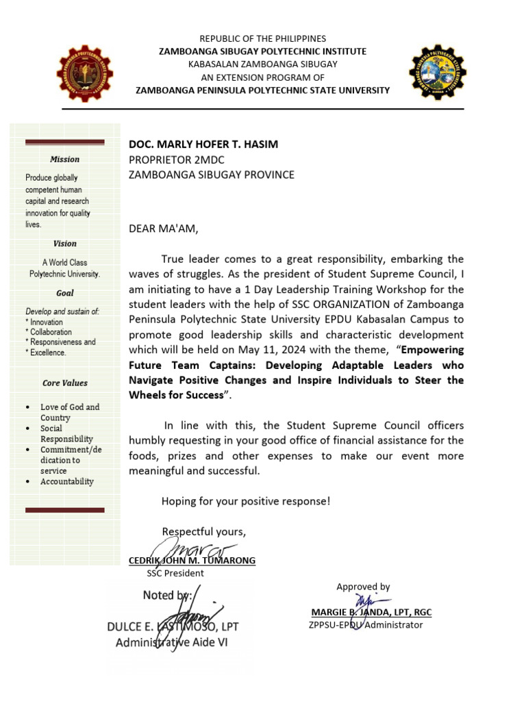 Solicitation Letter With Budget Proposal | PDF