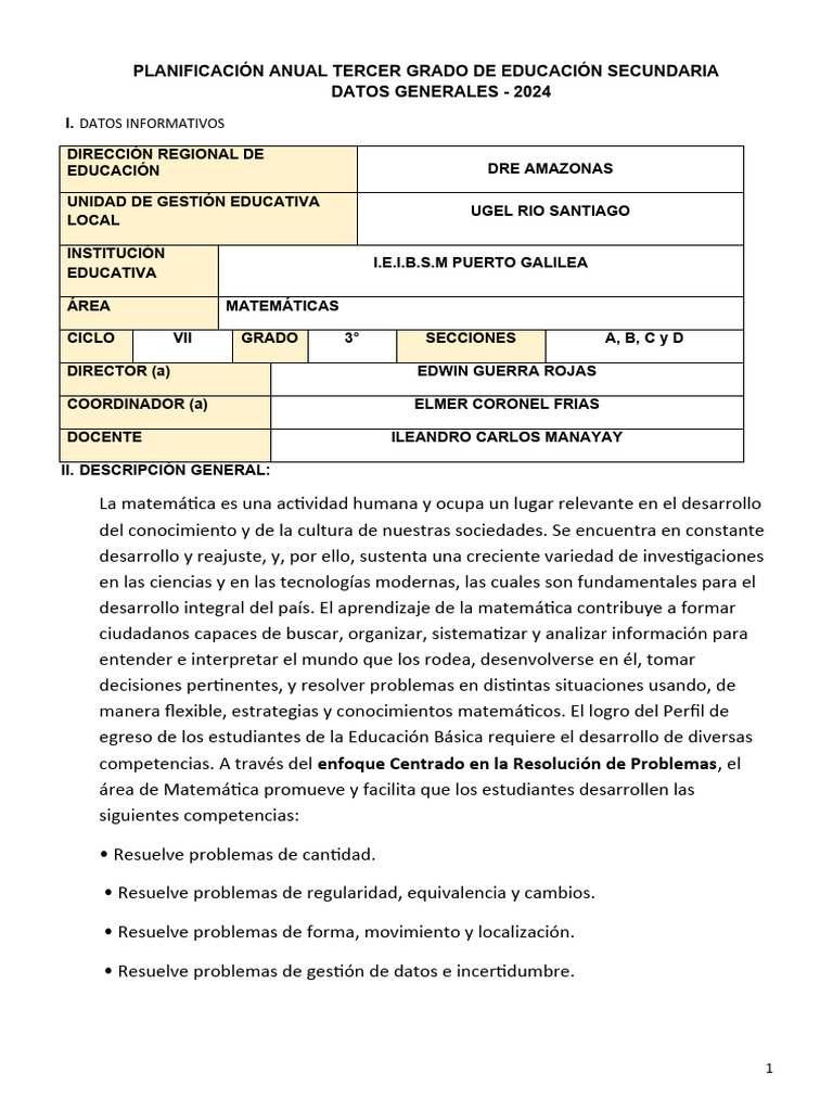 Programación Anual 3ro SECUNDARIA 2023 P.G | PDF | Ecuaciones | Probabilidad