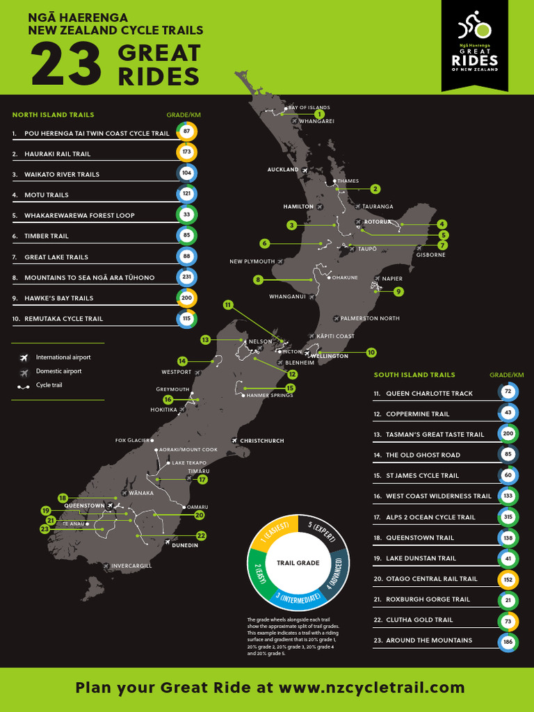 NZCT Great-Rides Map-Update A4 v4 WEB | PDF | Hiking | Trail
