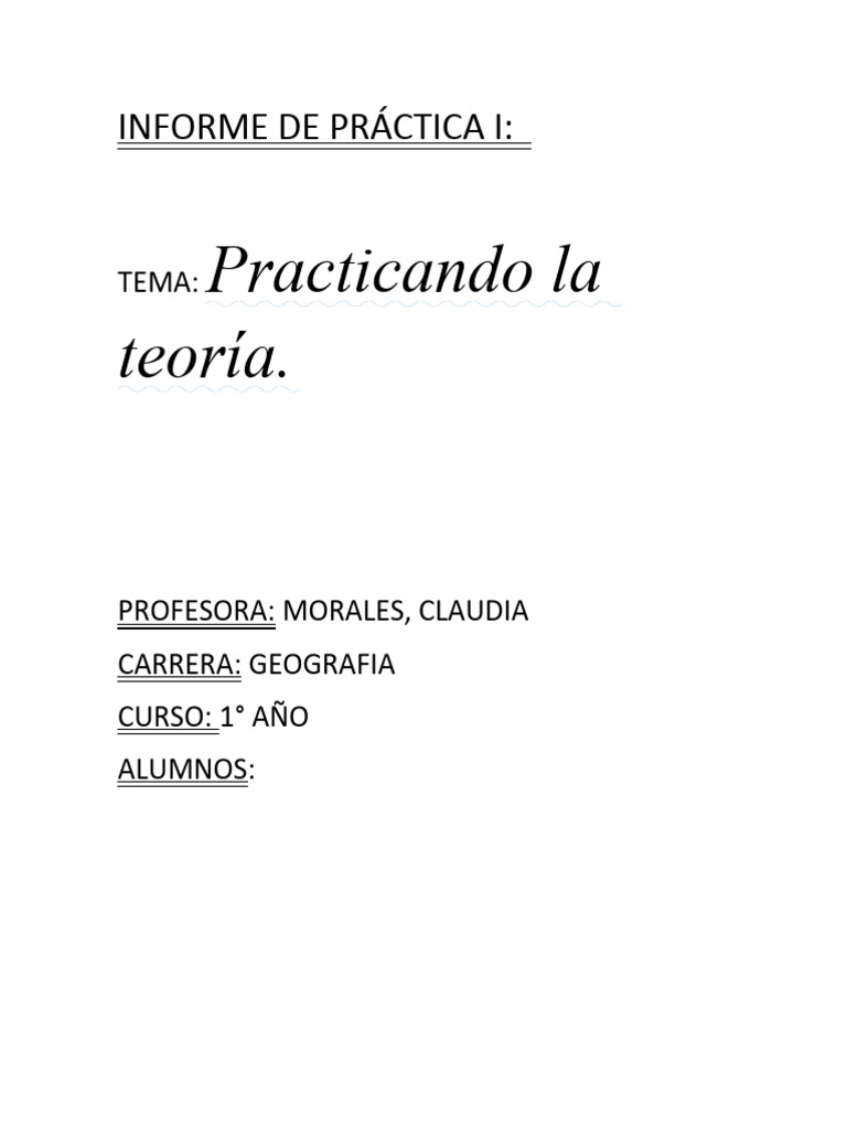 Informe Final de Pract | PDF | Maestros | Enseñando