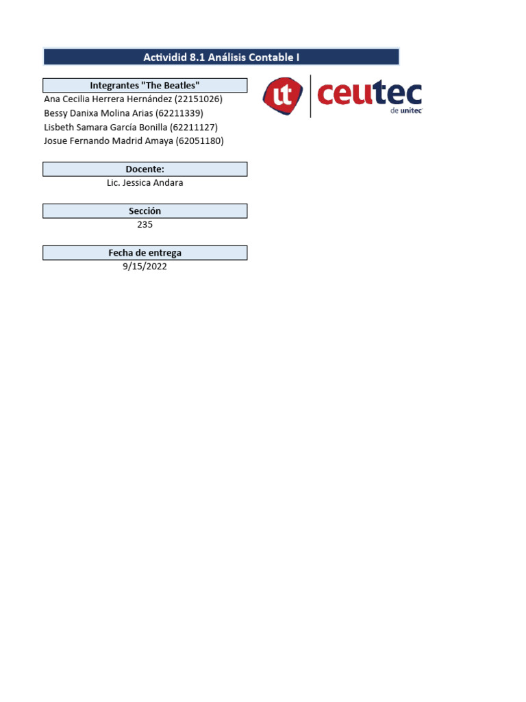 Tarea 8 - Analisis Contable - 235 | PDF | Costo de los bienes vendidos | Ingresos