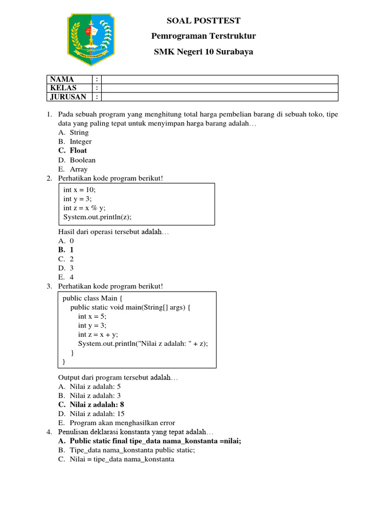 Kunci Jawaban Soal Pilgan | PDF | Komputer
