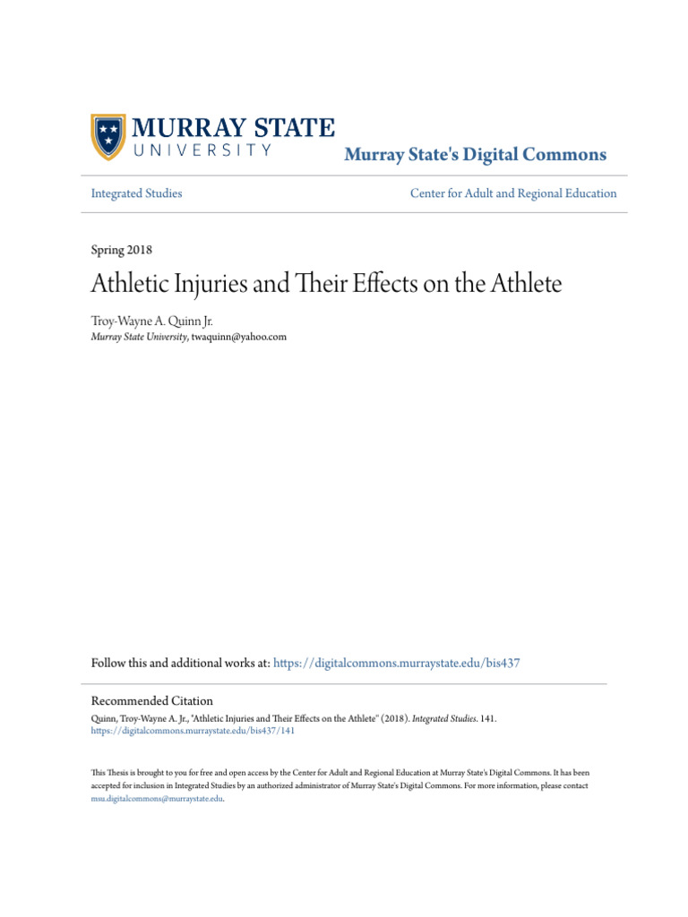 Athletic Injuries and Their Effects On The Athlete | PDF | Shoulder ...