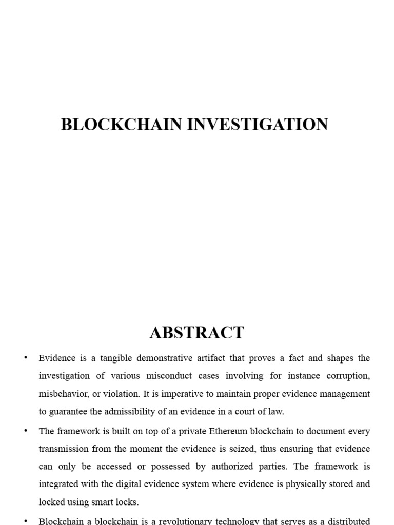 Blockchain Investigation | PDF | Password | Central Processing Unit