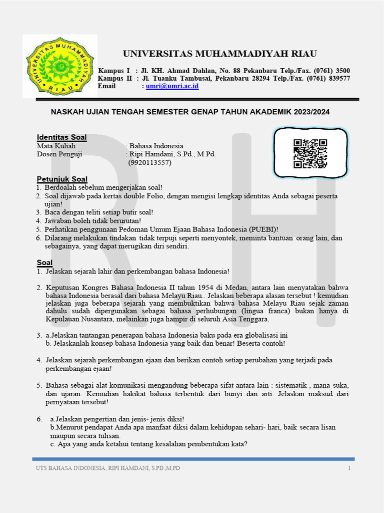 55d4d Uts 2024 | PDF | Seni & Disiplin Bahasa