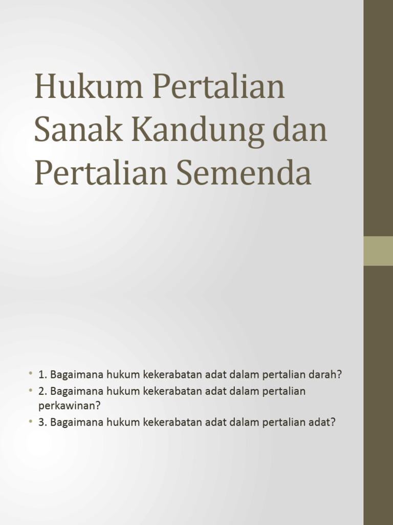 Hukum Pertalian Sanak Kandung Dan Pertalian Semenda 6 | PDF