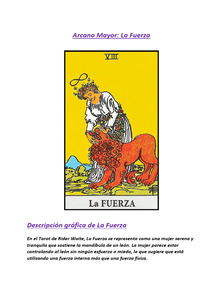 Significado de La Fuerza en Tarot | PDF | Valor | Amor