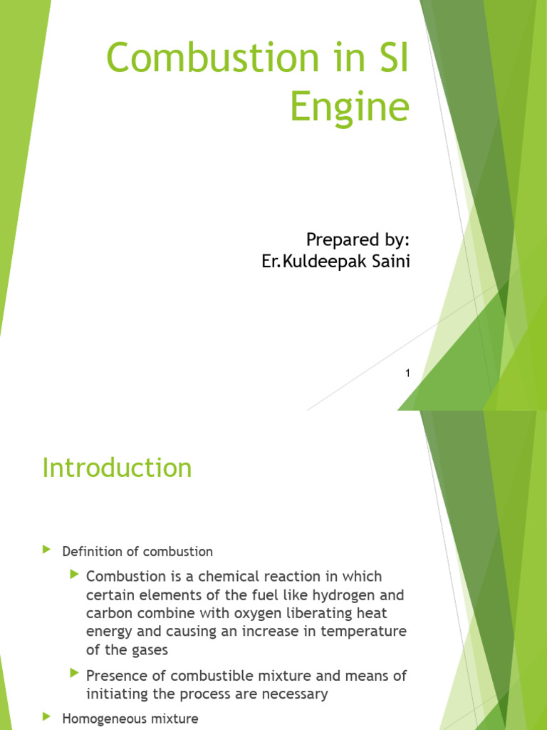 Combustion in SI Engine | PDF | Combustion | Energy Technology