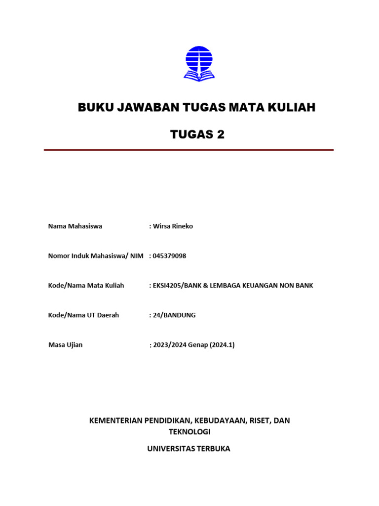 EKSI4205 - Bank Dan Lembaga Keuangan Non Bank | PDF | Pengelolaan Keuangan & Uang
