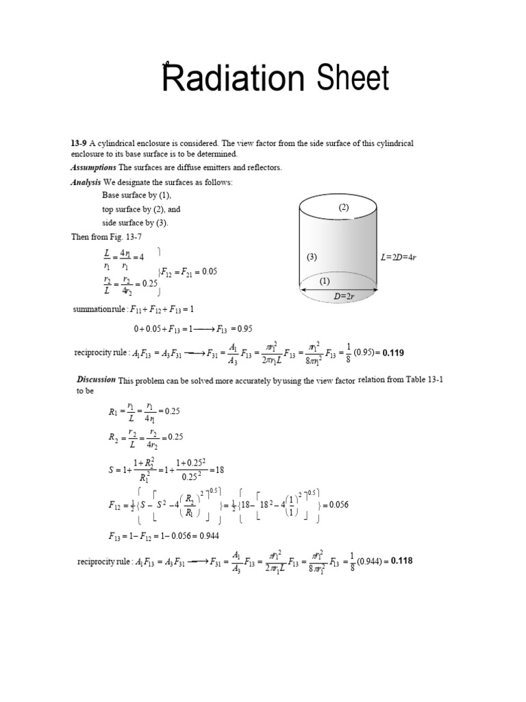 Radiation_sheet | PDF | Heat Transfer | Heat