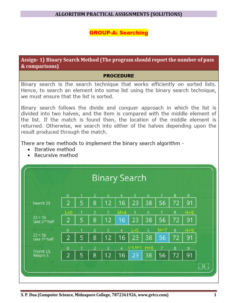 Algo Assignment-P2 Binary SRCH | PDF | Computing | Mathematical Logic