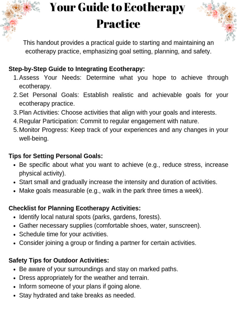 Your Guide To Ecotherapy Practice | PDF | Wellness