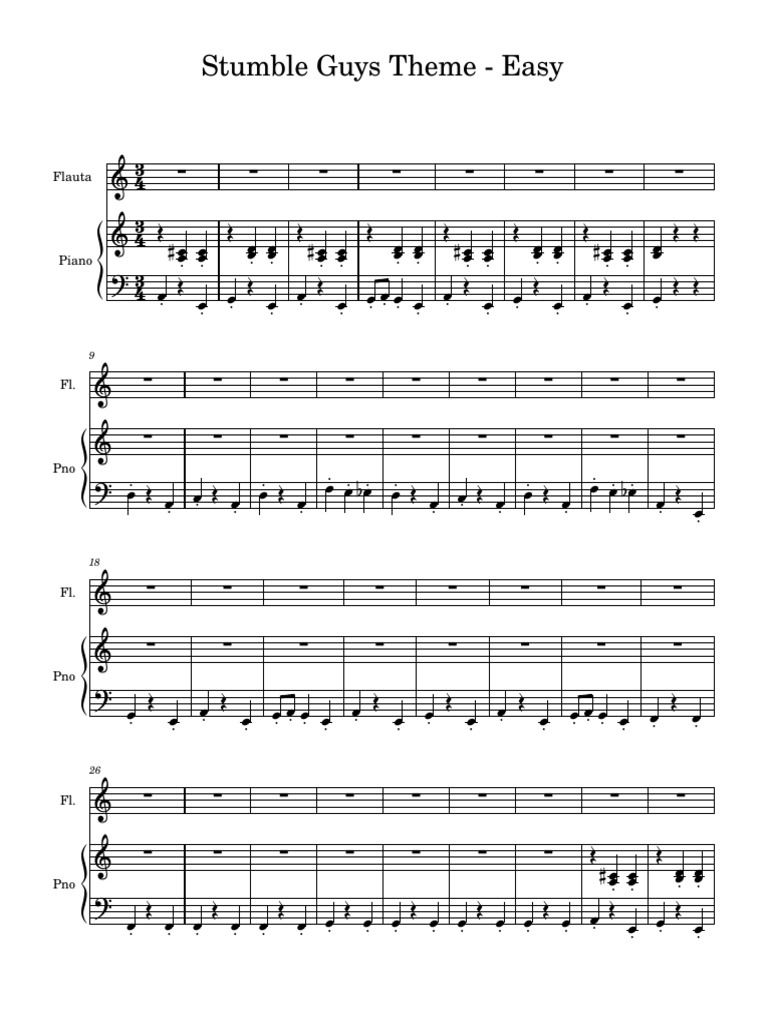 Prévia - Stumble Guys Theme - Easy | PDF